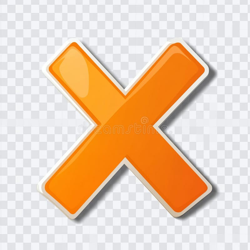 Vector Orange Cross Mark on Transparent Background. Eps 10 Vector File ...