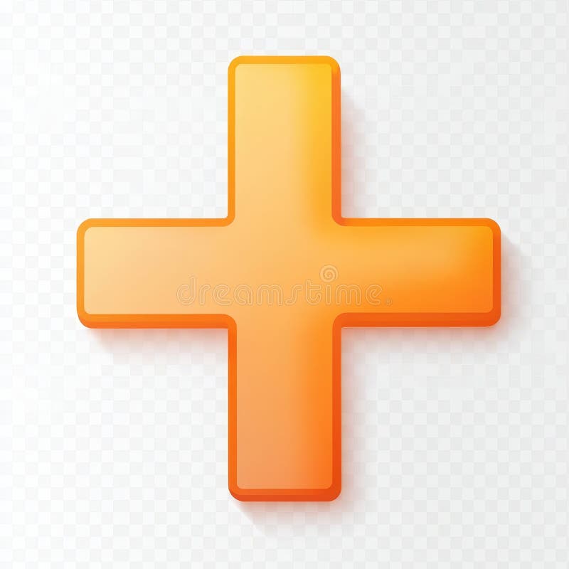 Vector Orange Cross. Stylized Cross on a Transparent Background Stock ...