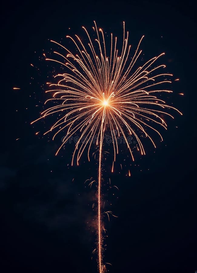 Vector of Orange Fireworks Explodes in the Night Sky with a Pyrotechnic Display Stock ...
