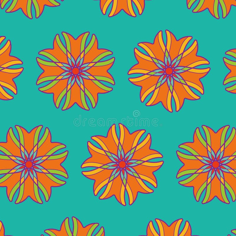 Vector Orange Flower Pattern Design Stock Vector - Illustration of ...
