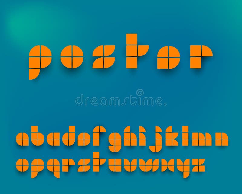 Vector Orange Graphic Alphabet Set Stock Vector - Illustration of ...