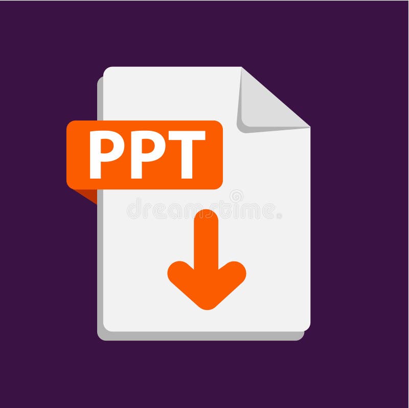 Vector Orange Icon PPT. File Format Extensions Icon. Stock Vector ...