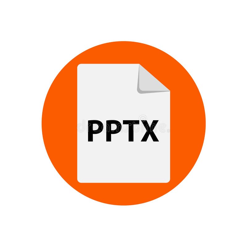 Vector Orange Icon PPTx. File Format Extensions Icon Stock Vector ...
