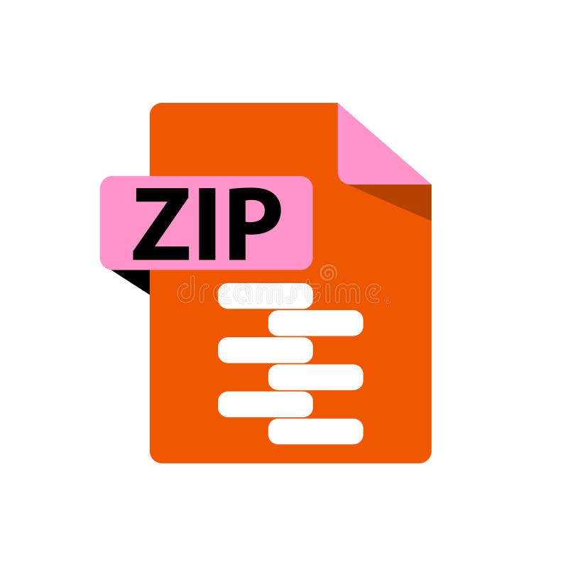 Vector Orange Icon ZIP. File Format Extensions Icon Stock Vector ...