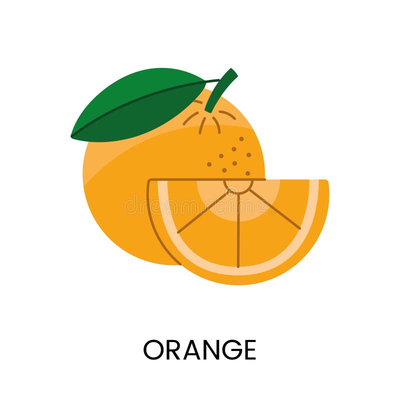 Vector Orange Illustration, a Vibrant Depiction of a Ripe Orange in ...