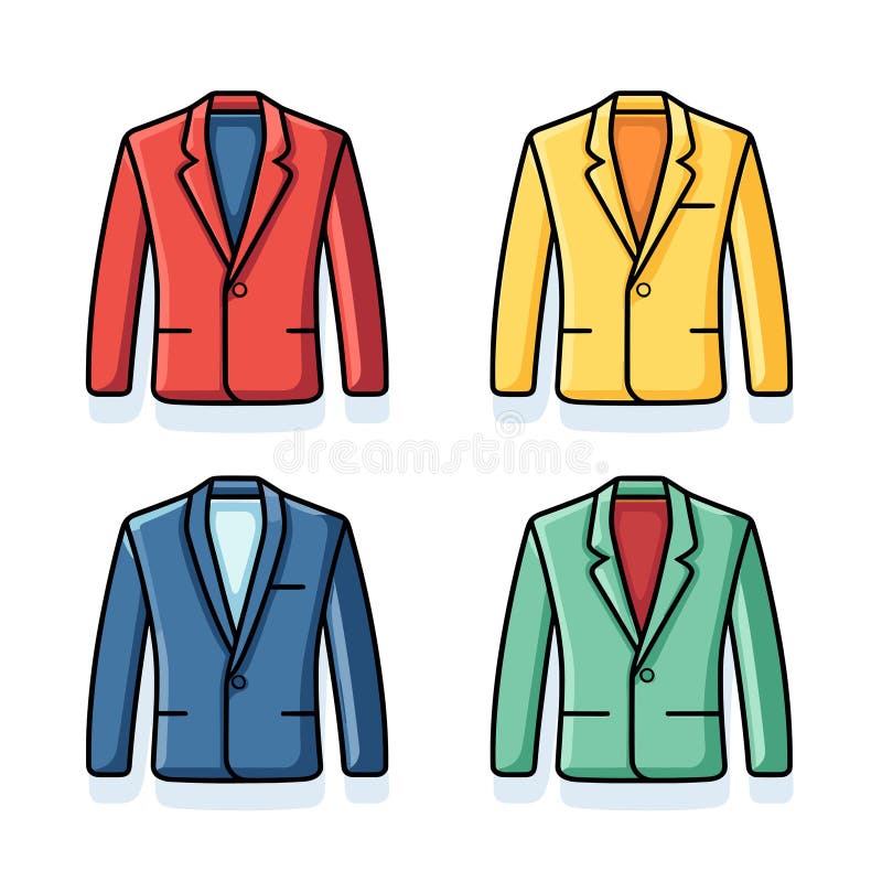 Vector of an Orange Jacket with a Red Hood - Vector Flat Icon Stock ...