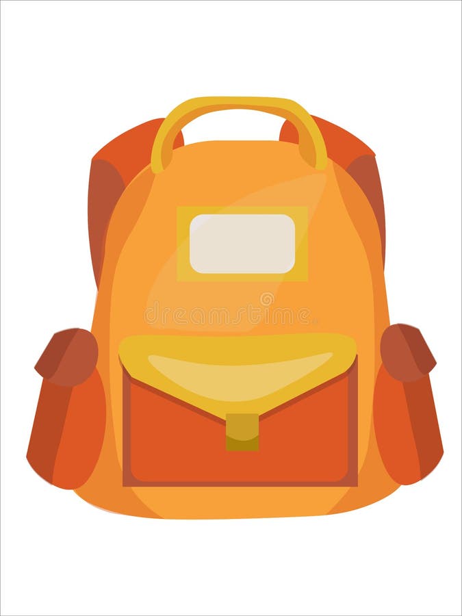 Vector Orange with Red School Backpack Stock Illustration ...