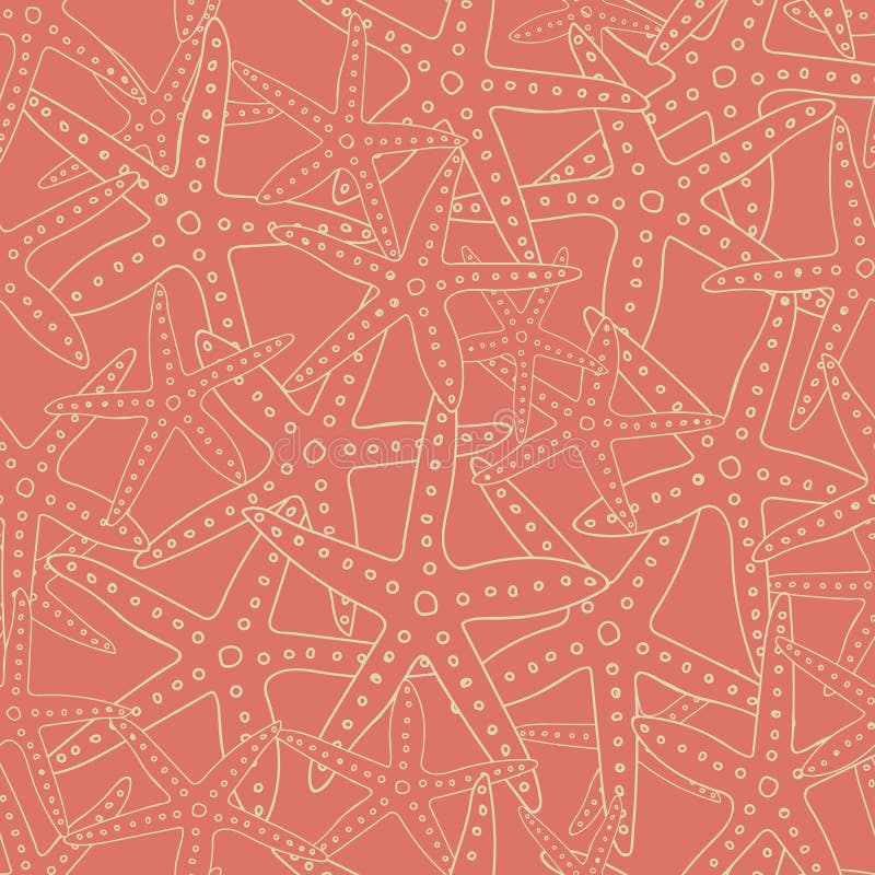 Vector Orange Sea Start Seamless Pattern Background. Stock Vector ...