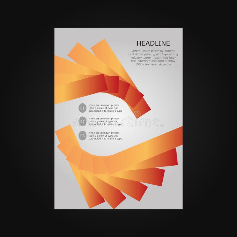 Vector Orange Shapes Flyer Design Template Stock Vector - Illustration ...