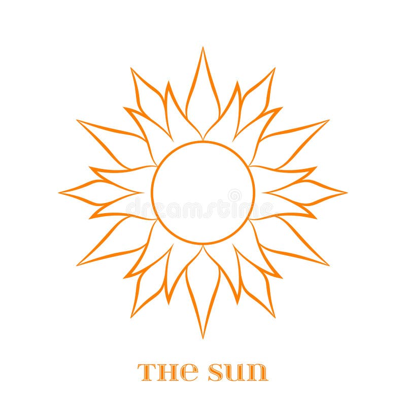 Red Orange Sun Icon Mandala, Isolated on White. Stock Vector ...