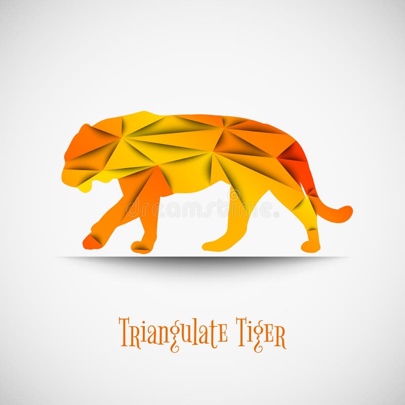 Vector Orange Triangulate Tiger. Stock Illustration - Illustration of ...
