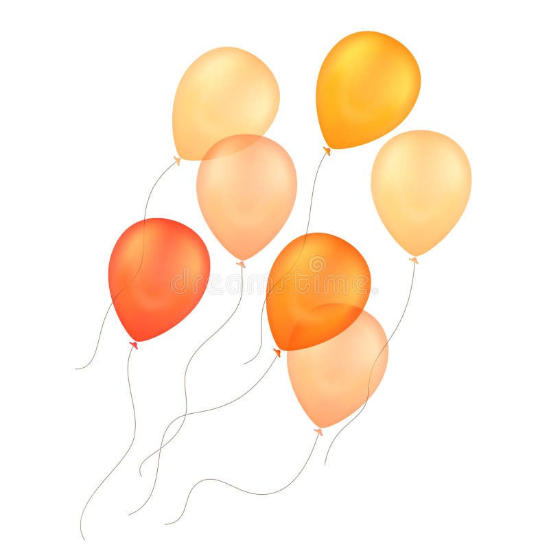 Vector Orange Yellow Balloons Background Stock Vector - Illustration of ...
