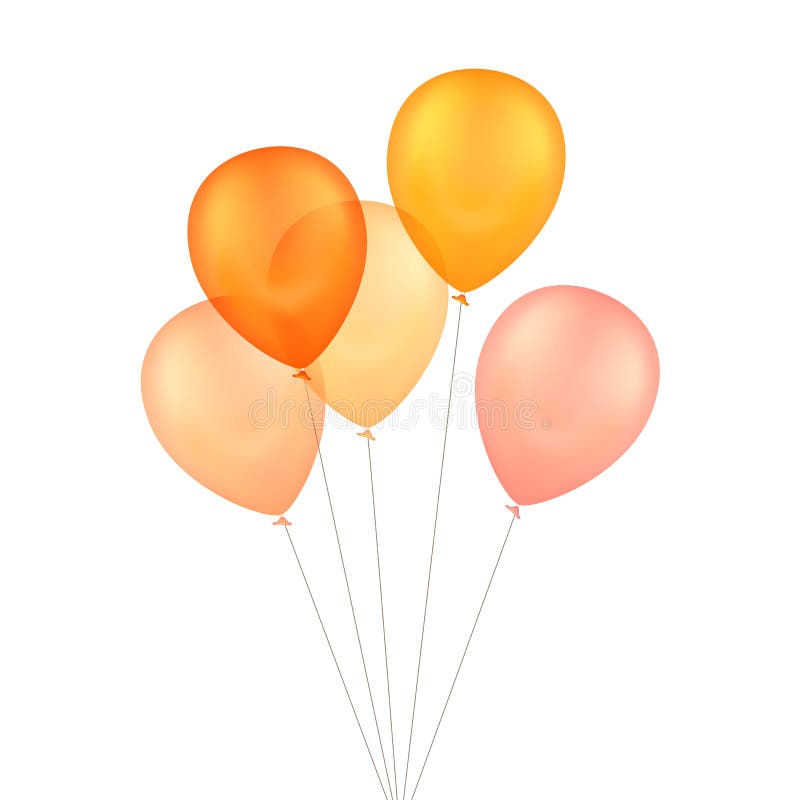 Vector Orange Yellow Balloons Isolated Background Stock Vector ...