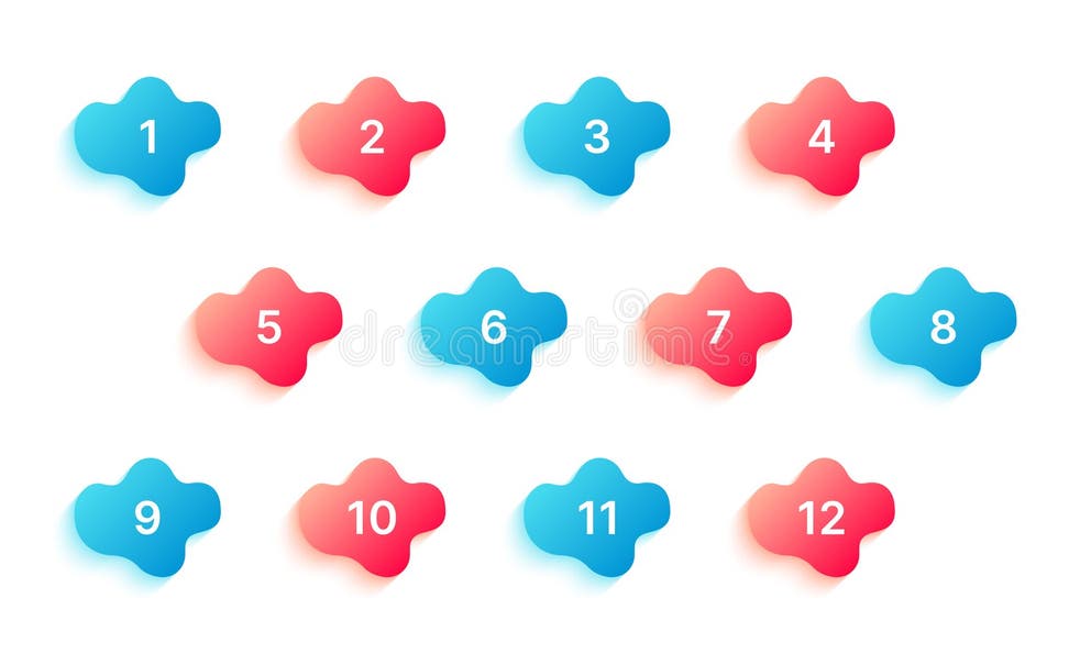 Vector Organic Blobs Shape Bullet Points Background Stock Vector ...