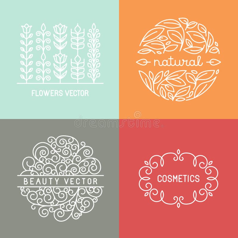 Vector organic logo stock vector. Illustration of monogram - 49068101