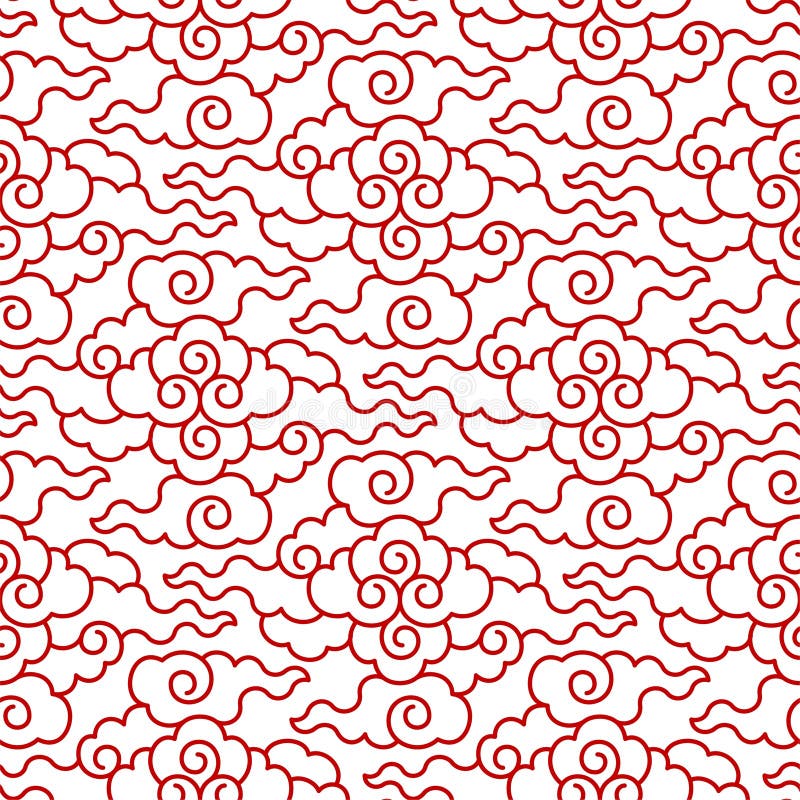 Asian Auspicious Clouds Seamless Pattern Stock Illustration ...