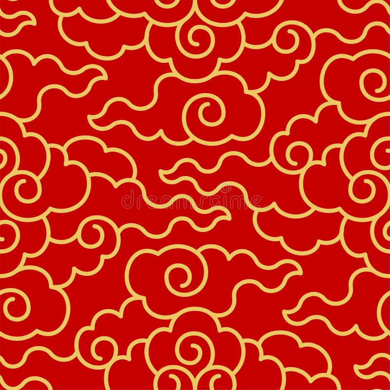 Asian Auspicious Clouds Seamless Pattern Stock Illustration ...
