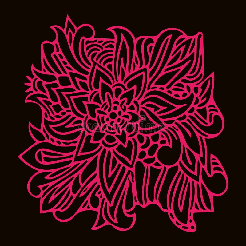 Oriental Pattern Element in Lines Stock Vector - Illustration of ...