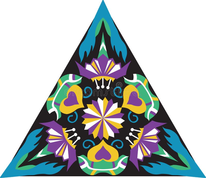 Vector Oriental Traditional Flower Triangular Pattern Stock ...