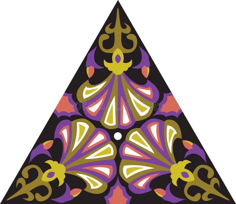 Vector Oriental Traditional Flower Triangular Pattern Stock Vector ...