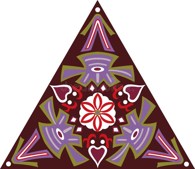 Vector Oriental Traditional Flower Triangular Pattern Stock Vector ...