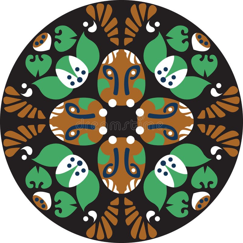 Vector Oriental Traditional Lotus Flower Circle Pattern Stock Vector ...