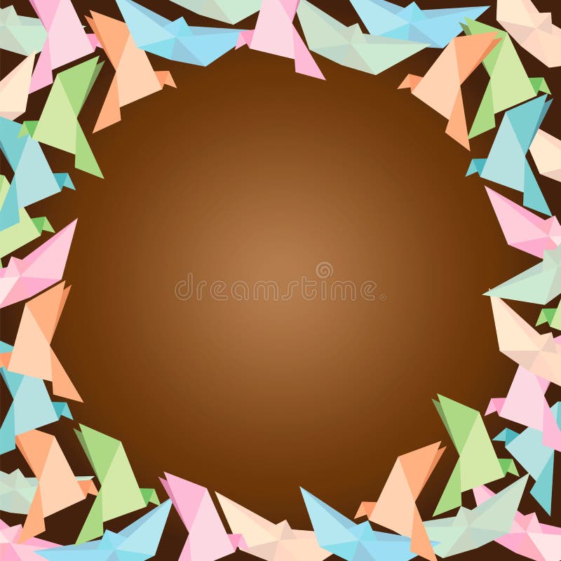 Vector of Origami Frame, Put Text in Blank Space Stock Illustration ...