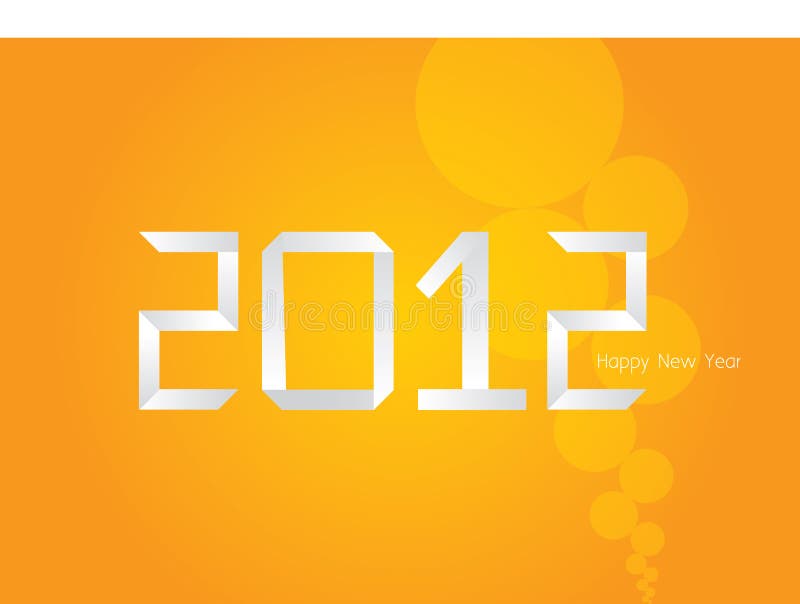 Vector Origami Orange New Year Card 2012 Stock Vector - Illustration of ...