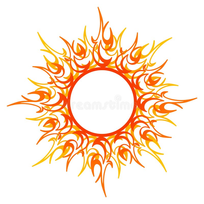 Sun Tattoo stock vector. Illustration of temperature, sunshine - 4446581