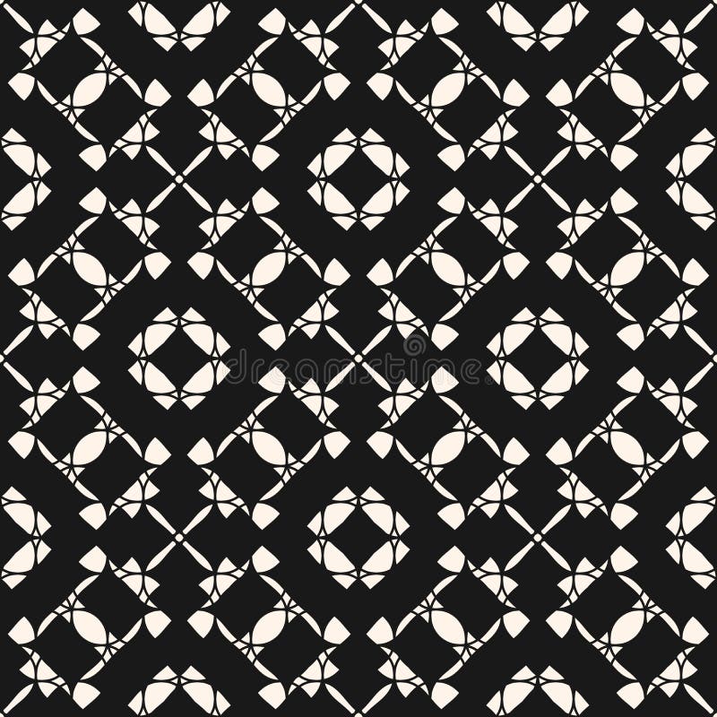 Vector Ornament Seamless Pattern. Black and White Repeat Geometric ...