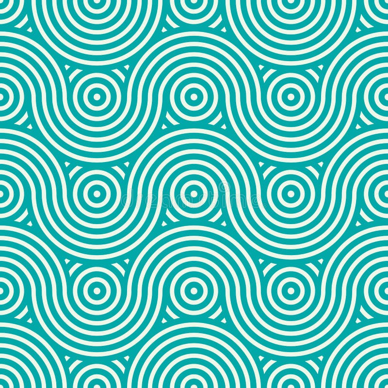 Green Vector Decorative Continuous Background Using Wavy Lines, Curves ...