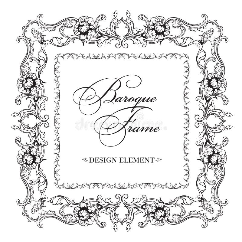 Ornamental Border, Frame. Baroque Pattern. Vector Seamless Stock Vector - Illustration of ...