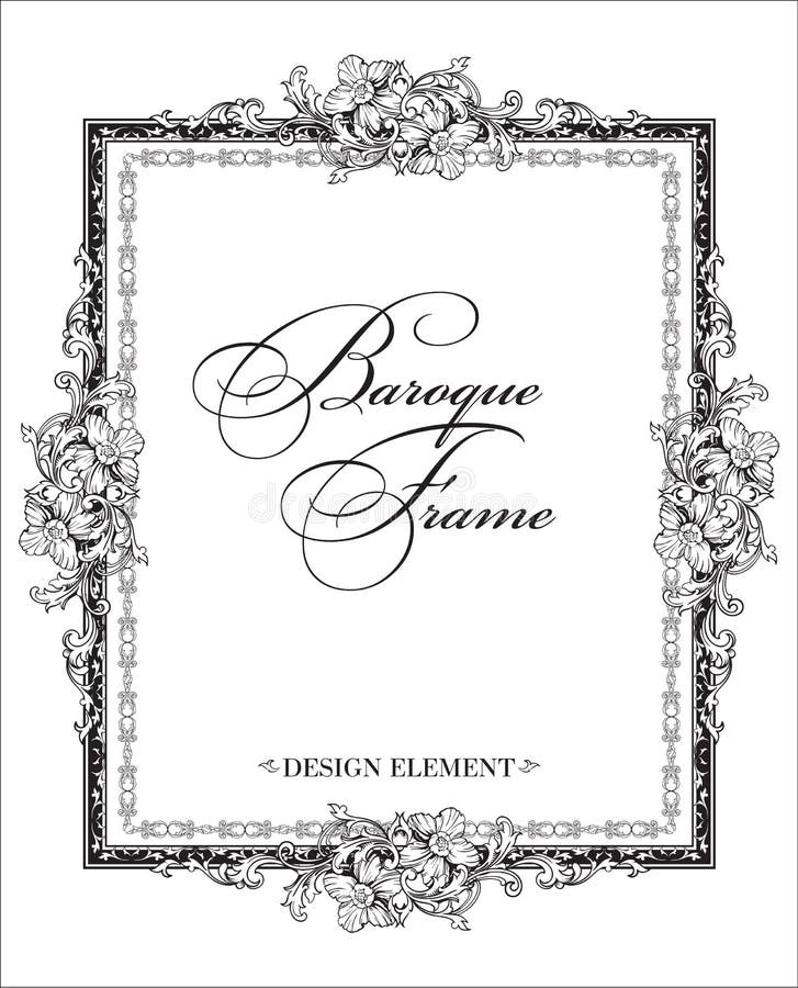 Ornamental Border, Frame. Baroque Pattern. Vector Seamless Stock Vector ...