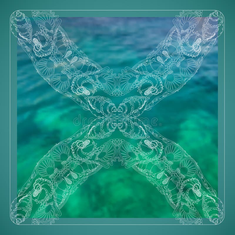 Vector Ornamental Pattern with Shells and Waves on Marine Background ...