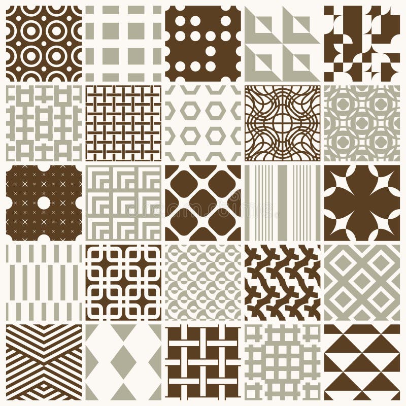 Vector Ornamental Seamless Backdrops Set, Geometric Patterns Col Stock ...