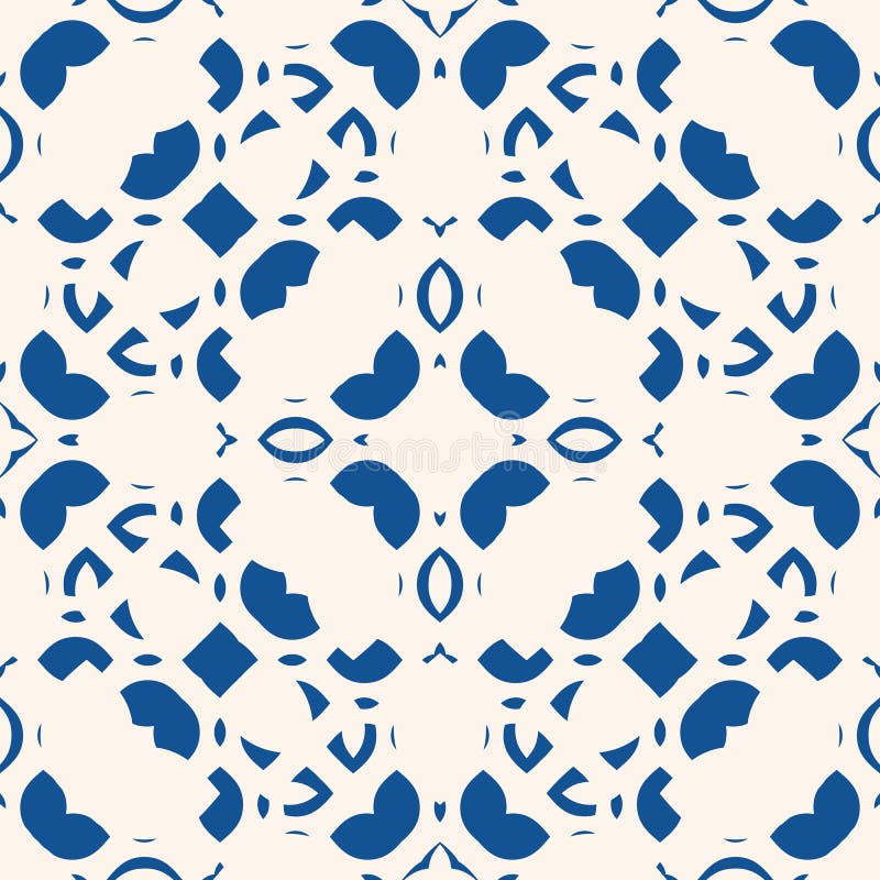 Vector Ornamental Seamless Pattern. Indigo Blue Tile in Mediterranean ...