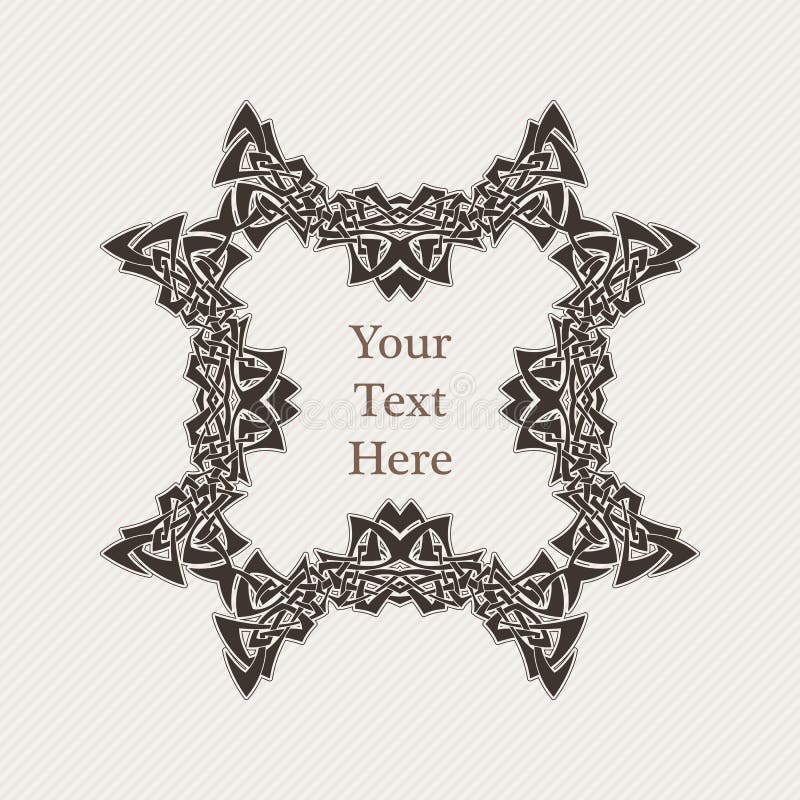 Vector Ornate Border. Gothic Lace Tattoo. Celtic Weave with Sharp ...