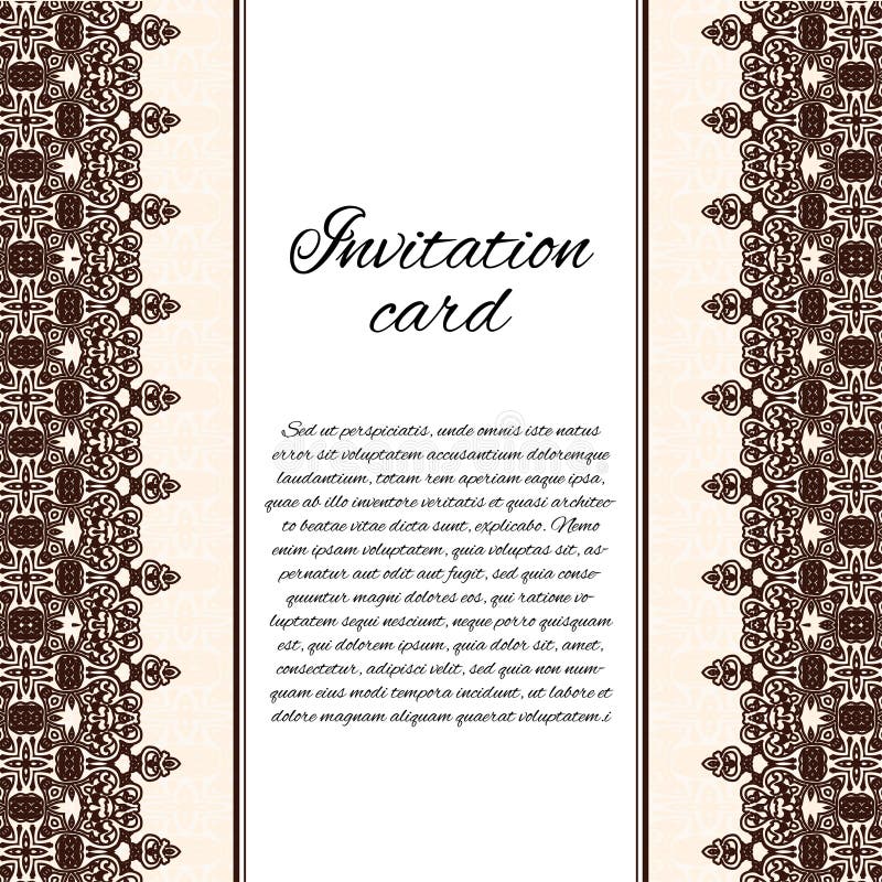 Vector Ornate Decor with Place for Text. Card for You in Retro S Stock ...