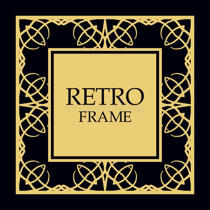 Vector ornate frame stock vector. Illustration of gold - 116268900