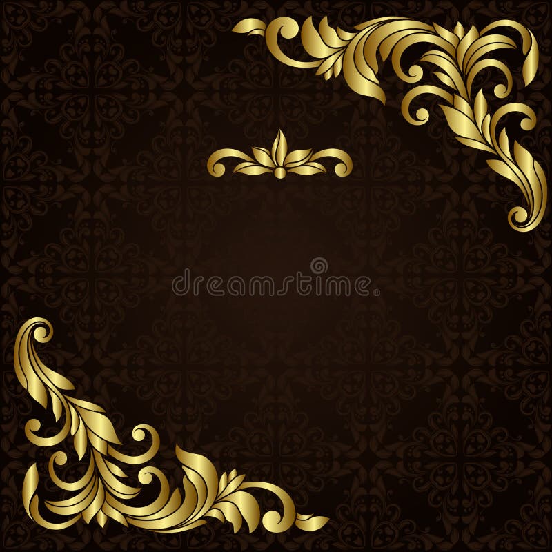 Vector ornate gold border. stock vector. Illustration of flourish ...
