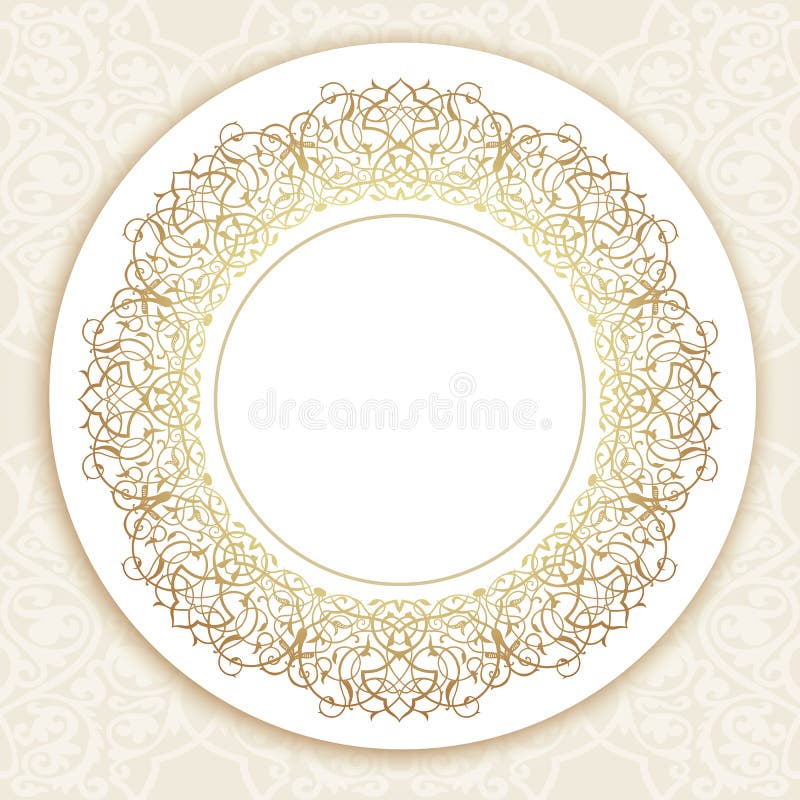 Vector Ornate Round Border in Eastern Style. Stock Vector ...