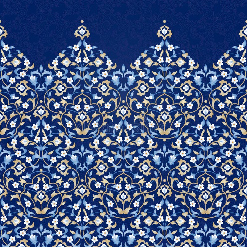 Vector Ornate Seamless Border in Eastern Style. Stock Vector ...