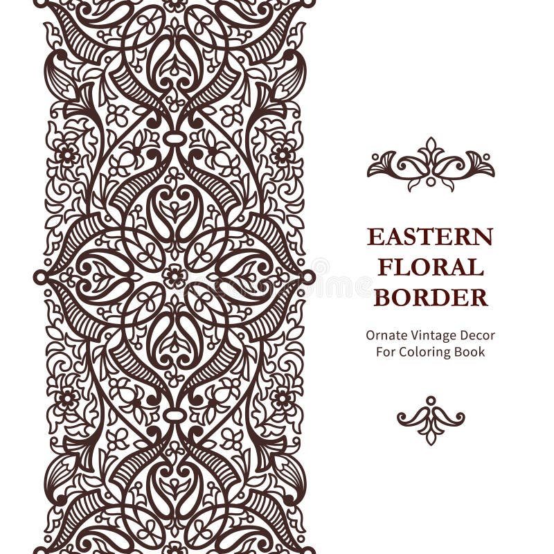 Vector Ornate Seamless Border in Eastern Style. Stock Vector ...