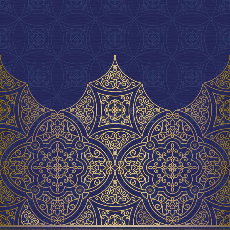 Vector Ornate Seamless Border in Eastern Style. Stock Vector ...