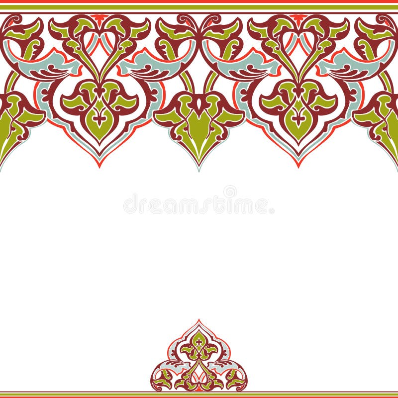 Vector Ornate Seamless Border in Eastern Style Stock Vector ...
