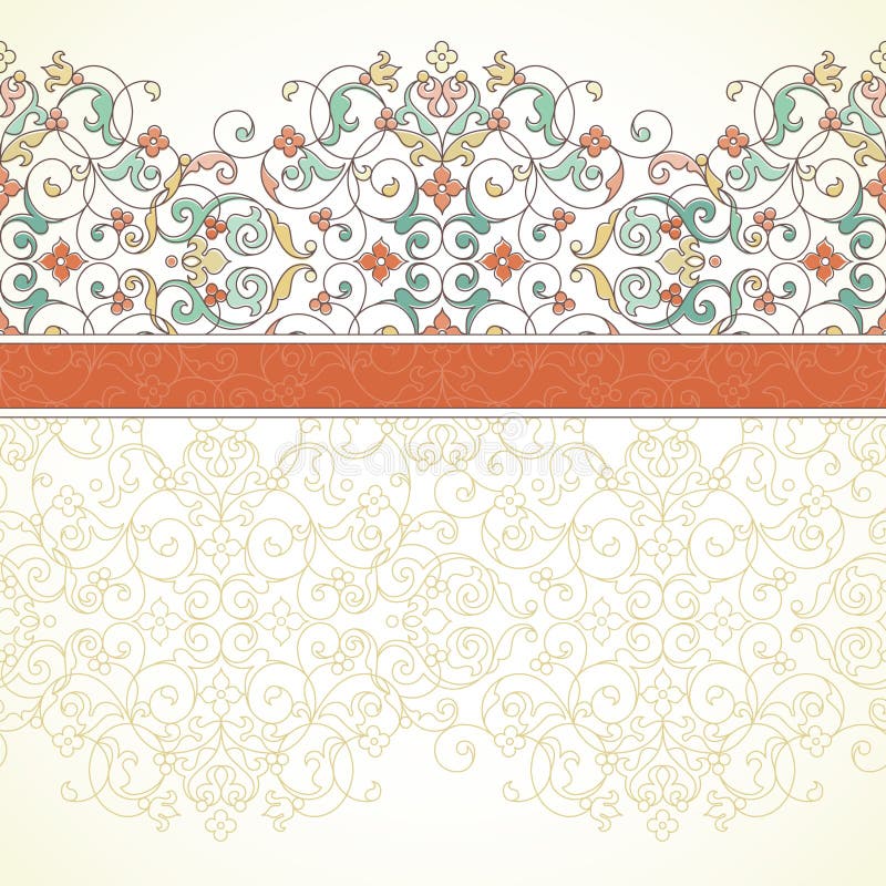 Vector Ornate Seamless Border in Eastern Style. Stock Vector ...