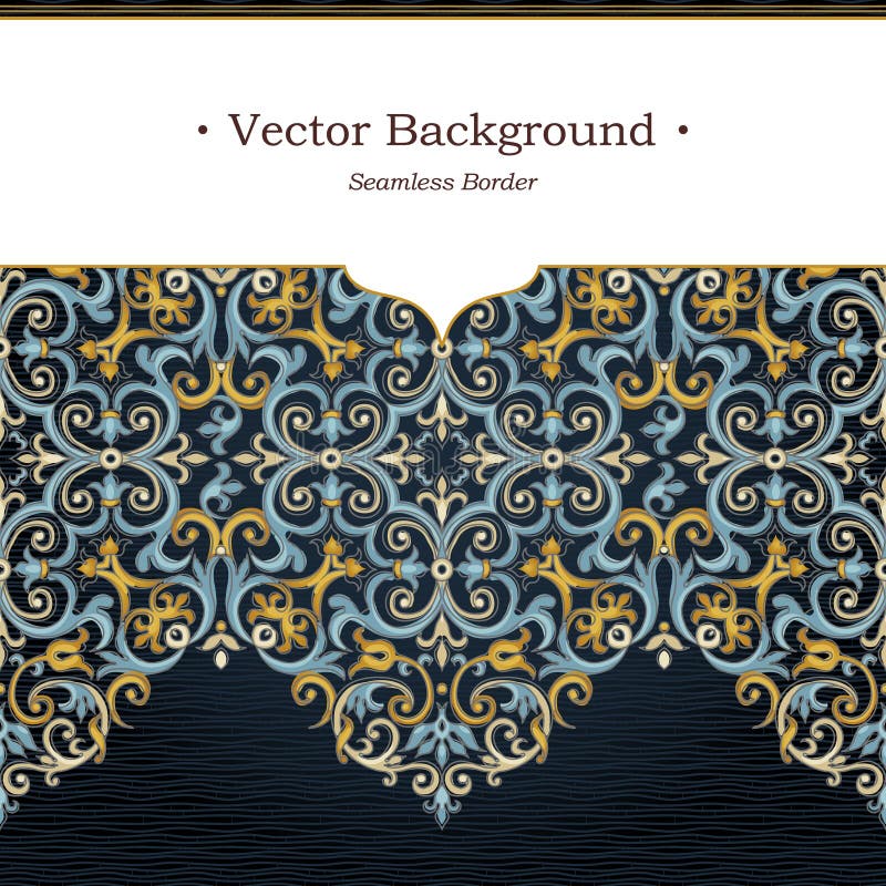 Vector Ornate Seamless Border in Eastern Style. Stock Vector ...