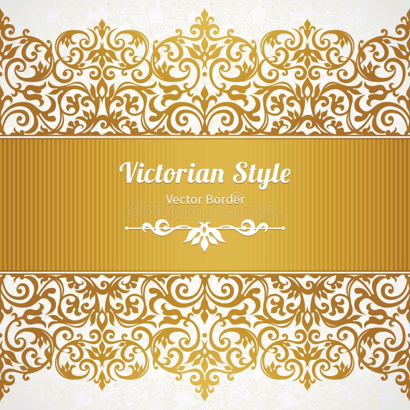 Vector Ornate Seamless Border in Victorian Style. Stock Vector ...