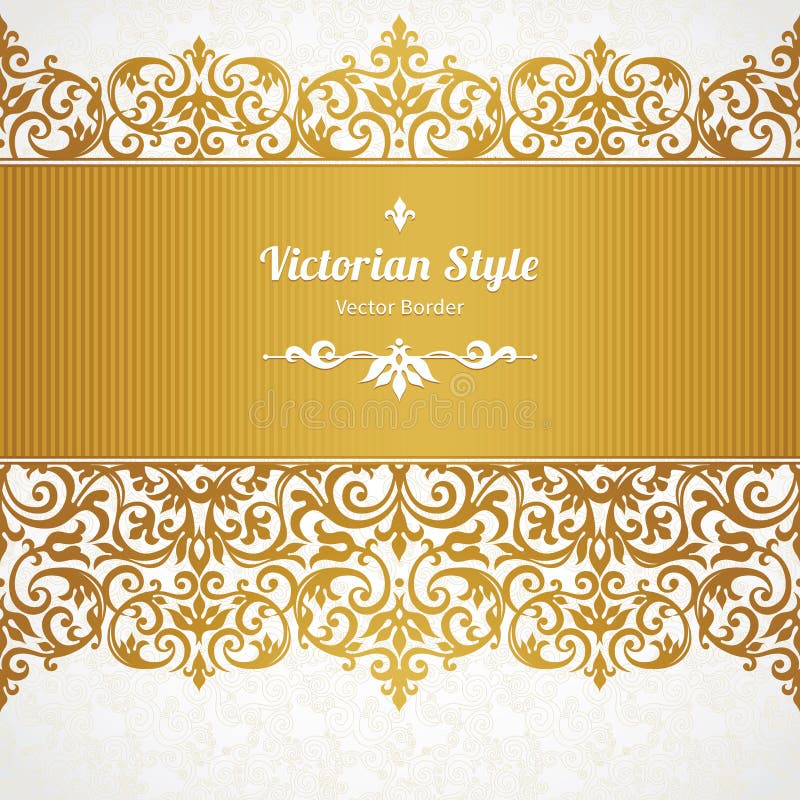 Vector Ornate Seamless Border in Victorian Style. Stock Vector ...