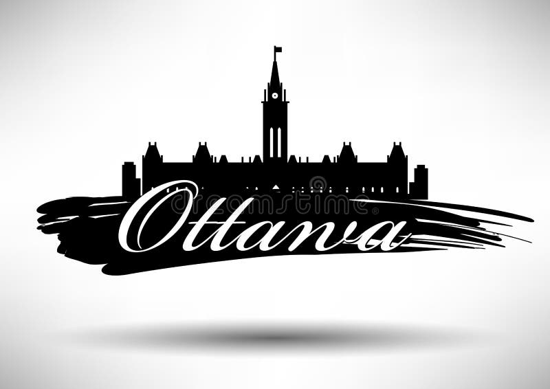 Ottawa City Modern Skyline Vector Template Stock Illustration ...